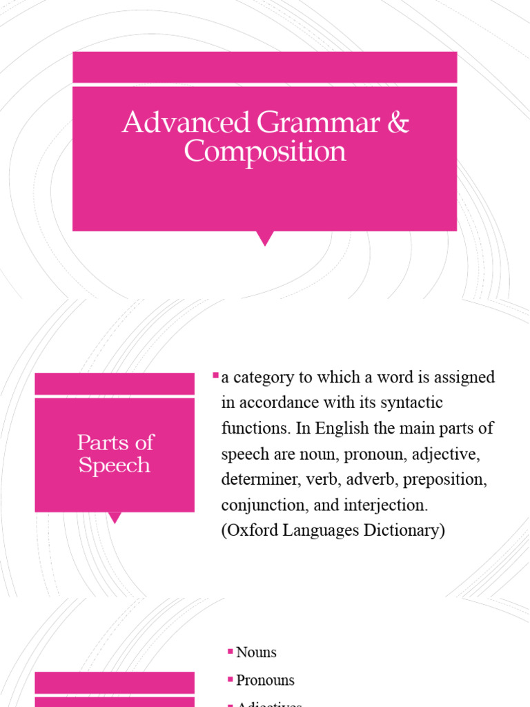 Advanced Grammar Composition Autosaved 1 | PDF | Verb | Adverb