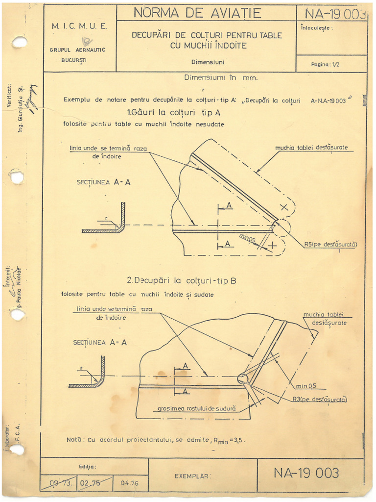 NA-19.003 - Decupari de Colturi Pentru Table Cu Muchii Indoite | PDF