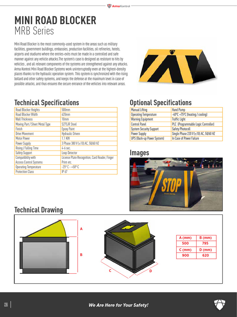 Mini Road Blocker Technical Brochure | PDF | Power Supply ...