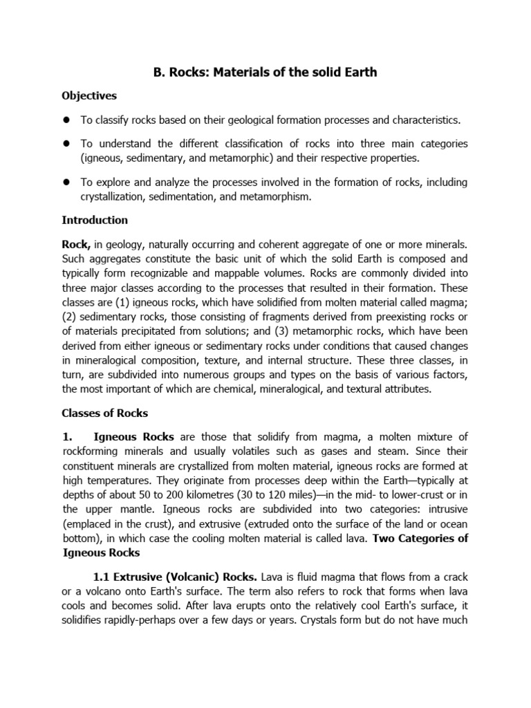 Group 2 Rocks Handouts 1 | PDF | Rock (Geology) | Petroleum