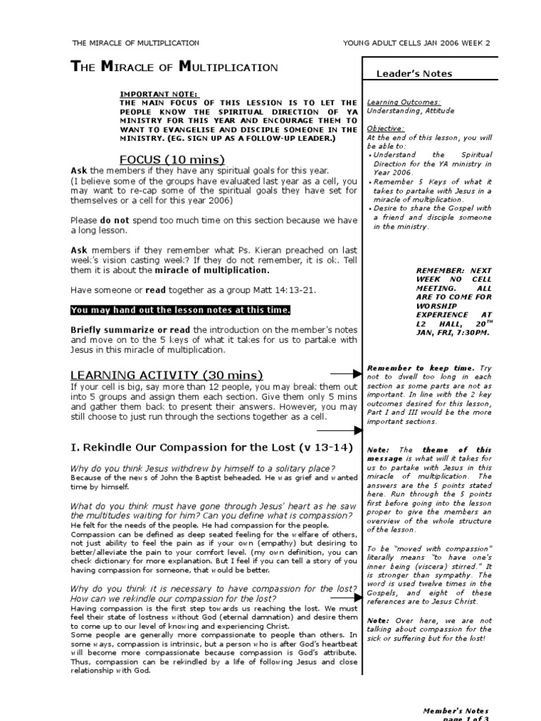 The Miracle of Multiplication - Leader | PDF | Great Commission ...
