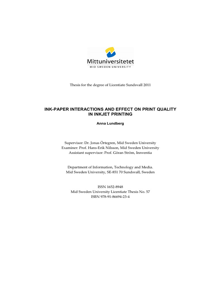 Ink-Paper Interactions | PDF | Light | Reflection (Physics)