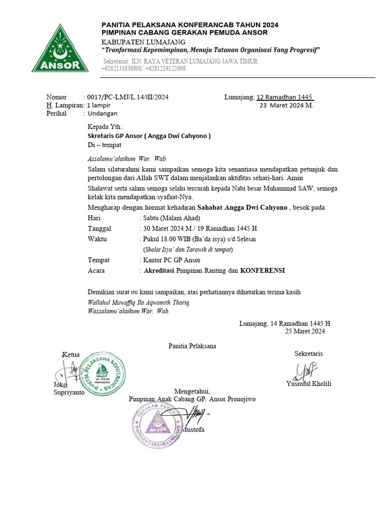 Undangan GP ANSOR | PDF