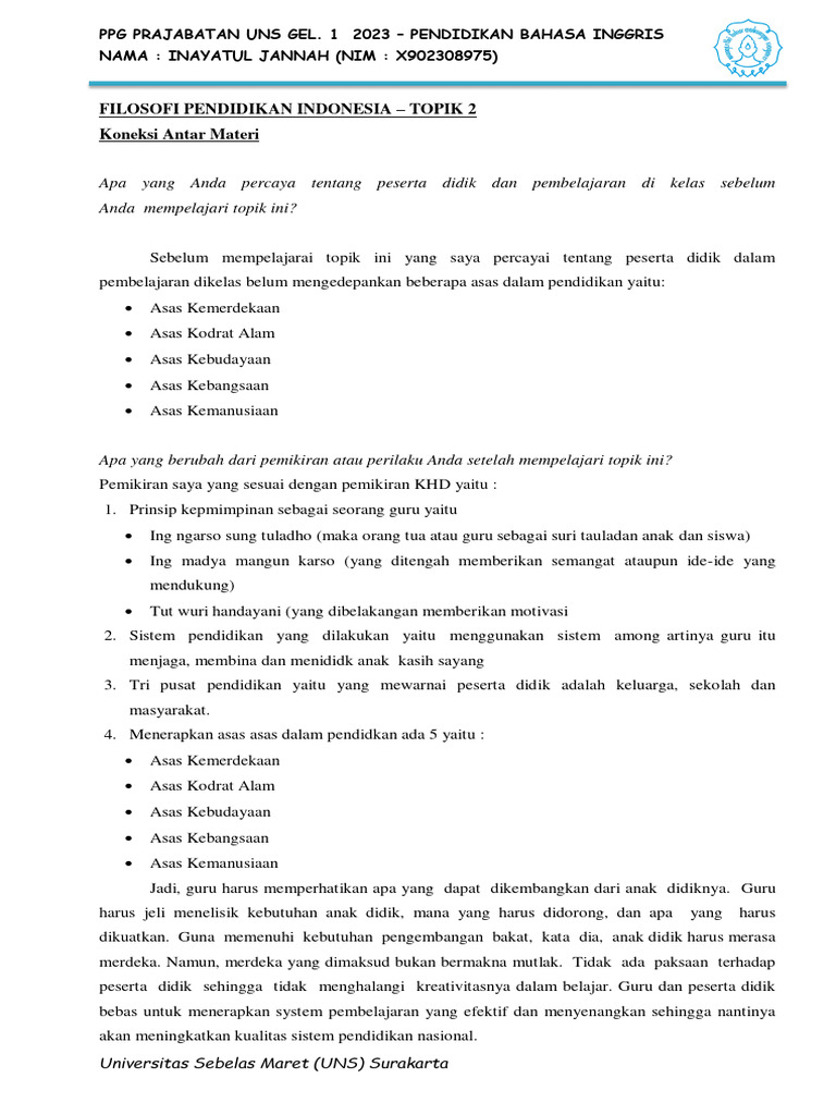 FPI - Topik 2 - Koneksi Antar Materi | PDF