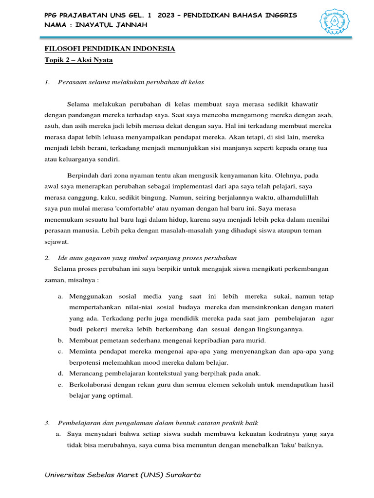 FPI - Topik 2 - Aksi Nyata | PDF