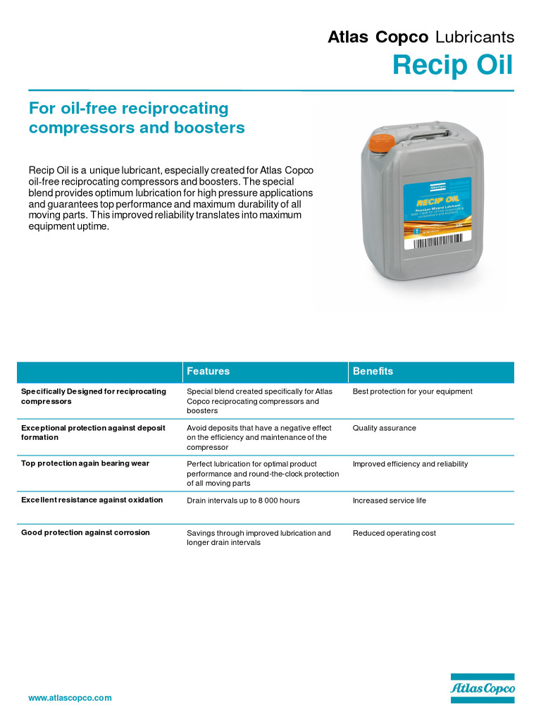 Recip Oil: Optimal Lubrication Solution | PDF | Lubricant | Building ...