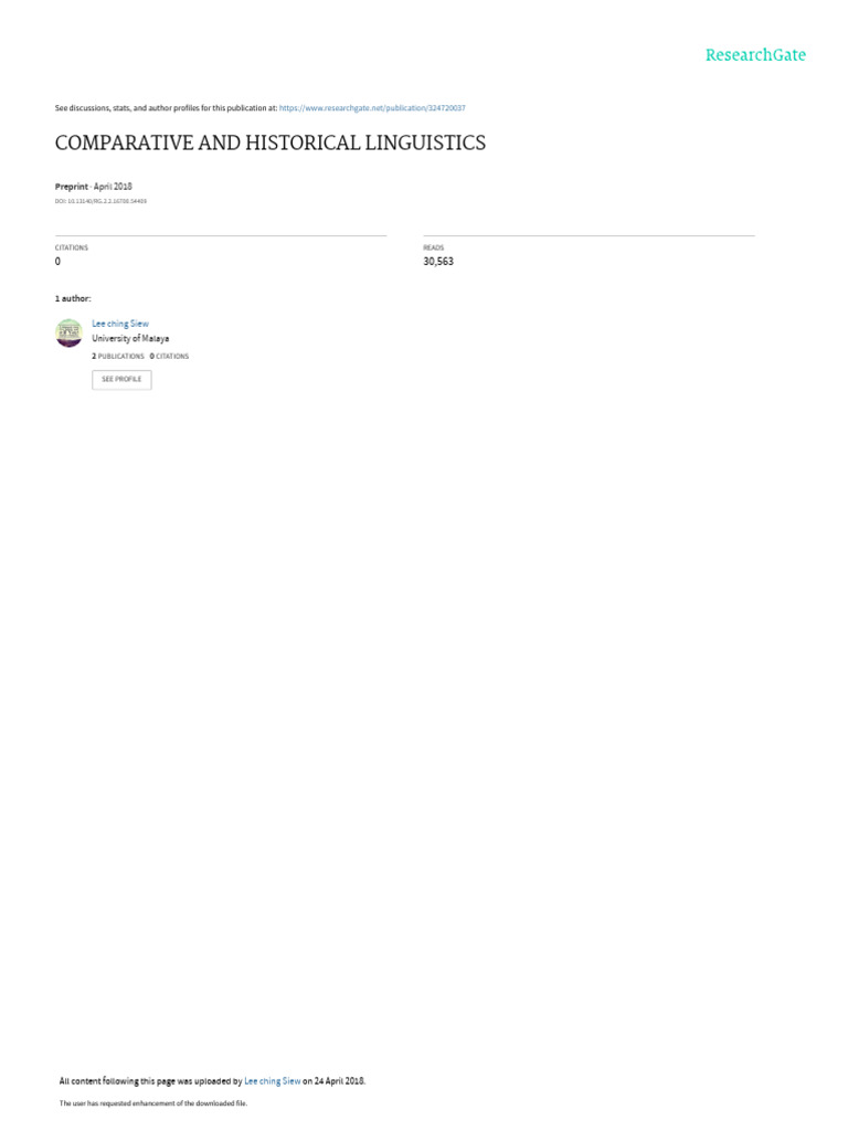 Comparative and Historical Linguistics-1 | PDF | Linguistics | Philology