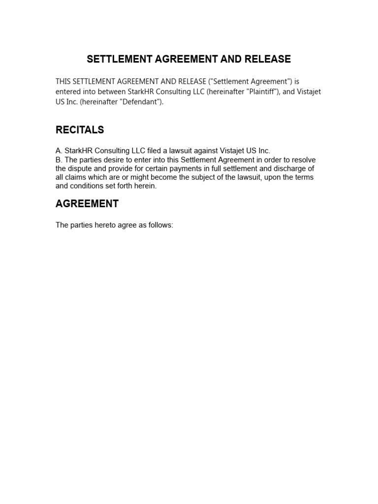 Settlement Agreement | PDF | Attorney's Fee | Settlement (Litigation)