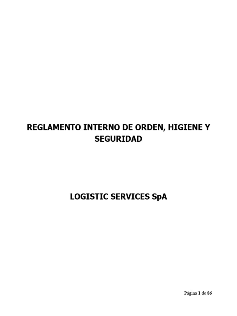 Borrador Reglamento Interno Logistic Services 2020 (HH) 04.11.2020 | PDF | Derecho laboral | Salario