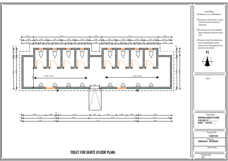 Ground Floor Gents Toilet Plan | PDF | Design | Drawing