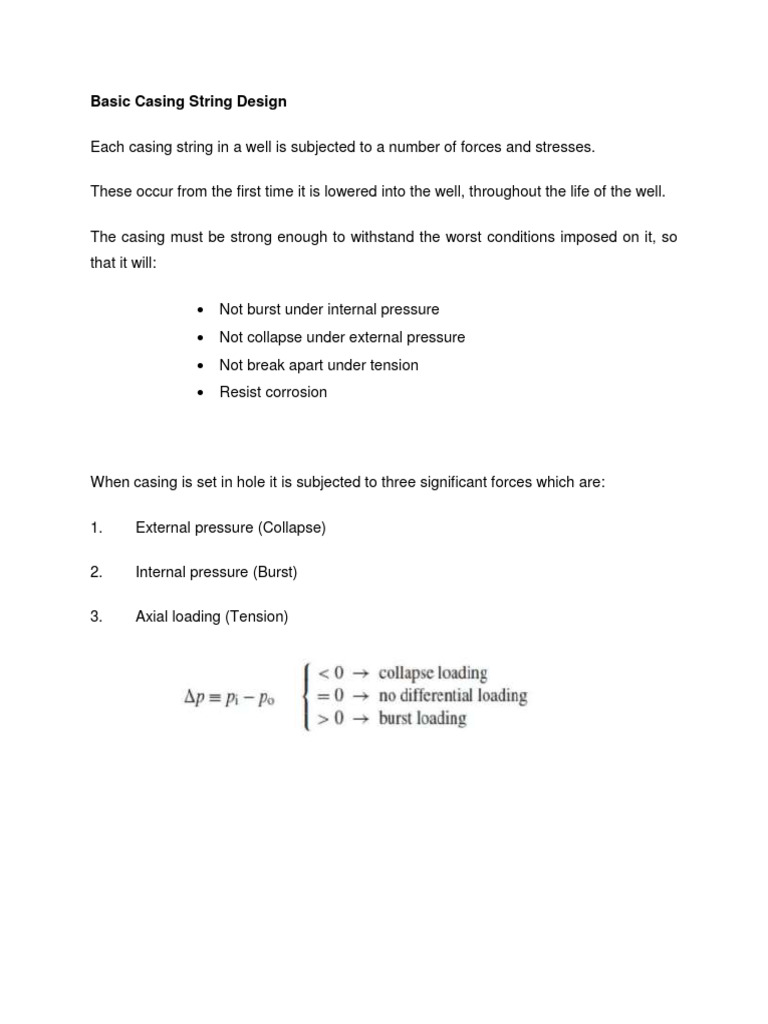 3 - 2nd Semester Casing String Design2024 | PDF | Strength Of Materials ...