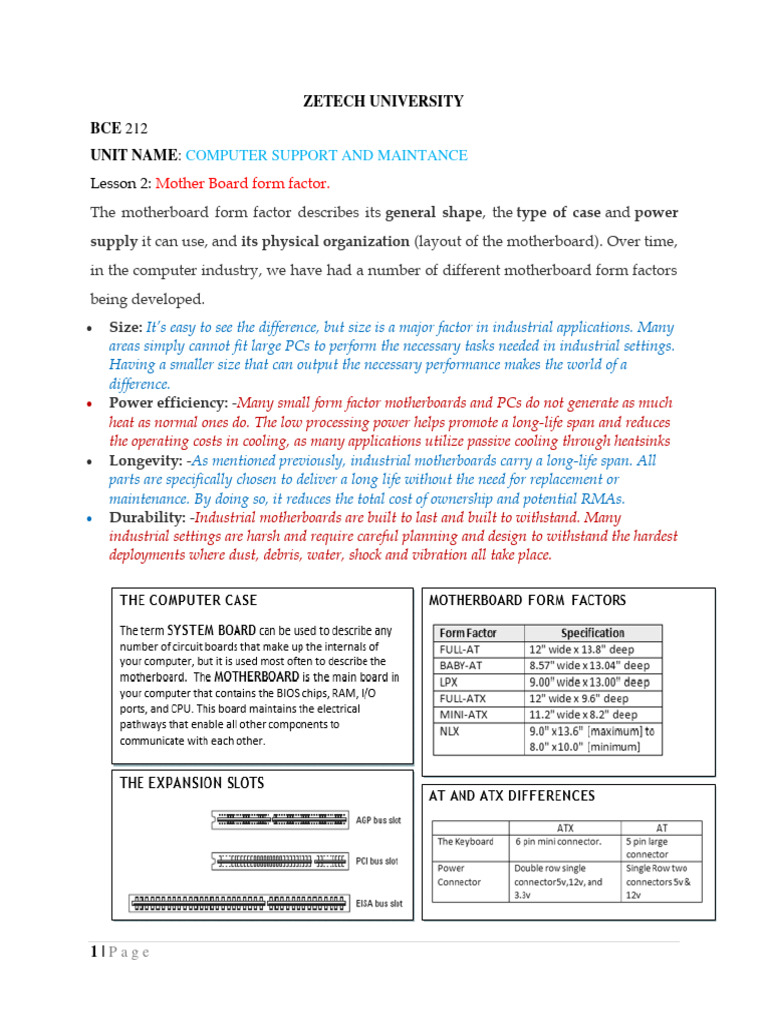Understanding Motherboard Form Factors | PDF | Bios | X86 Architecture