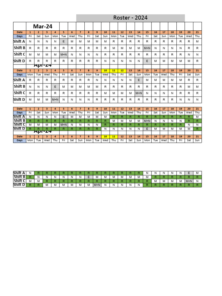 Duty Roster-2024 | PDF