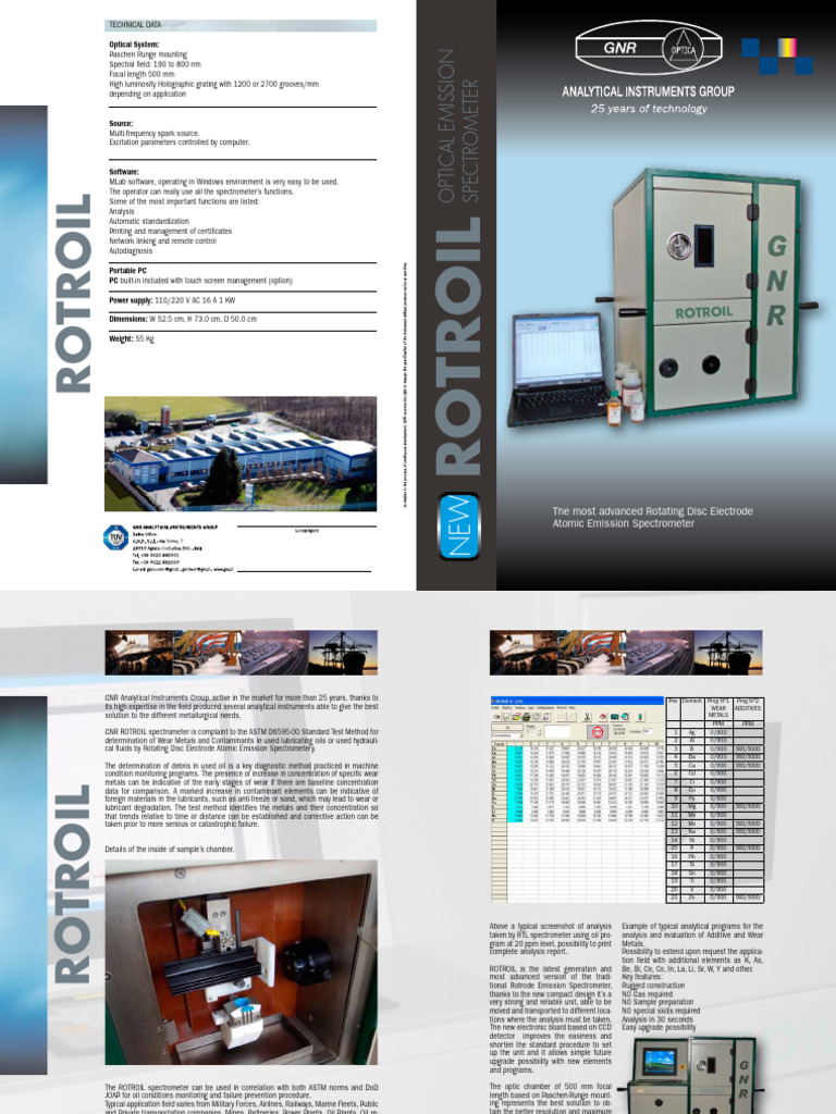 GNR OES - Rotroil Brochure | PDF | Wear | Emission Spectrum