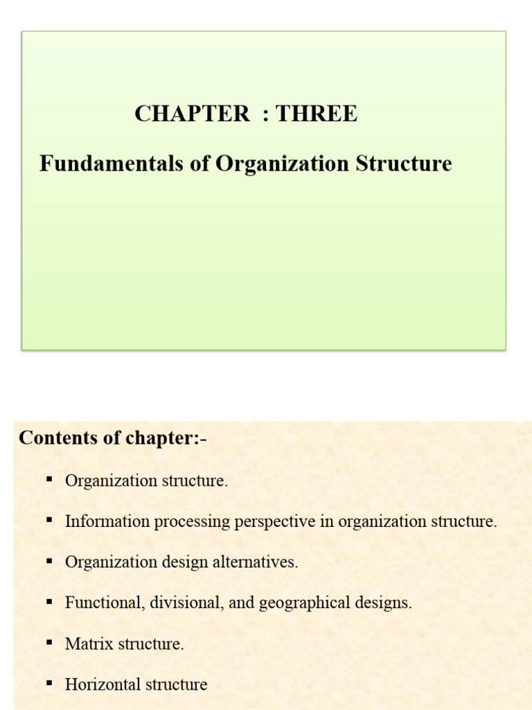 Organization Theory CH-3 | PDF | Organizational Structure | Business ...