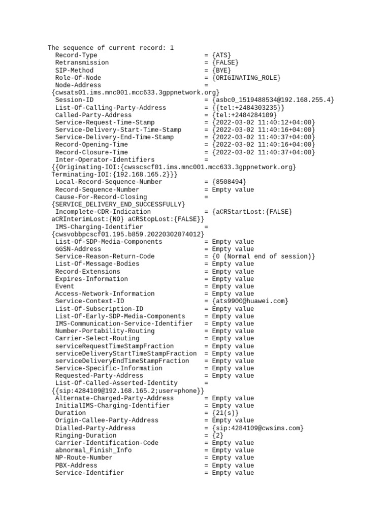 Ats Vobb CDR Layout in Web LMT | PDF | Network Protocols