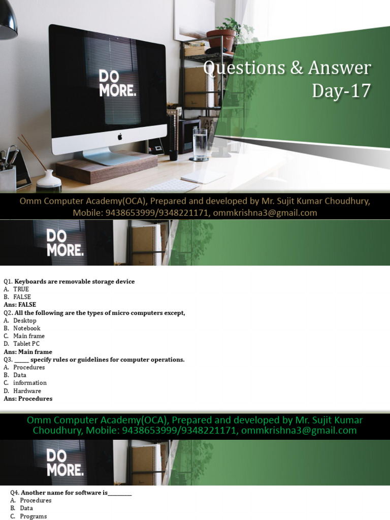 The Computer Awareness and Computer Fundamentals | PDF | Microsoft ...