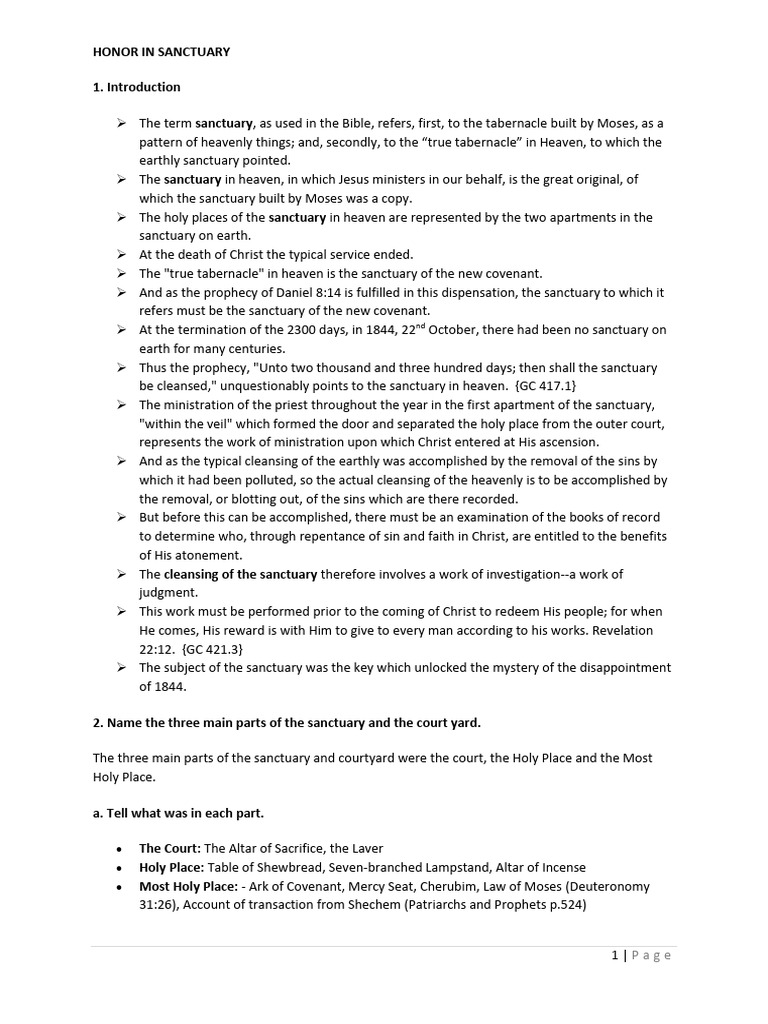 Honor in Sanctuary | PDF | Religious Belief And Doctrine