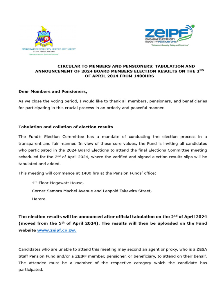 2024 Board Election Results Announcement | PDF | Governance ...