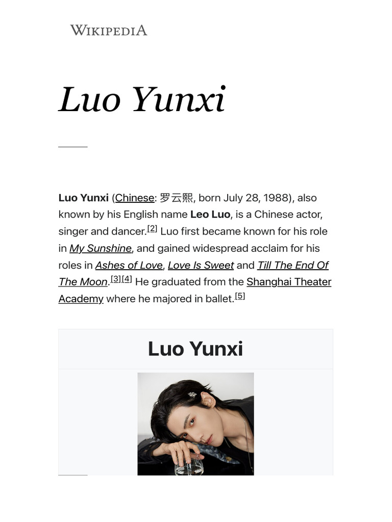 Luo Yunxi - Wikipedia | PDF