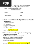 Maritime Questions With Answers | PDF | Ships | Deck (Ship)