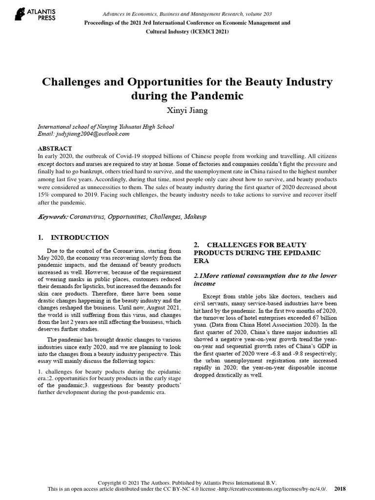 Challenges and Opportunities For The Beauty Industry During The ...