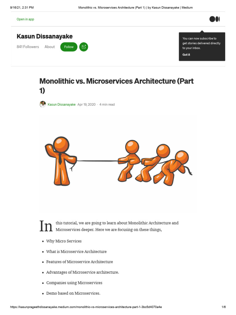 Monolithic vs. Microservices Architecture (Part 1) - by Kasun Dissanayake - Medium | PDF ...