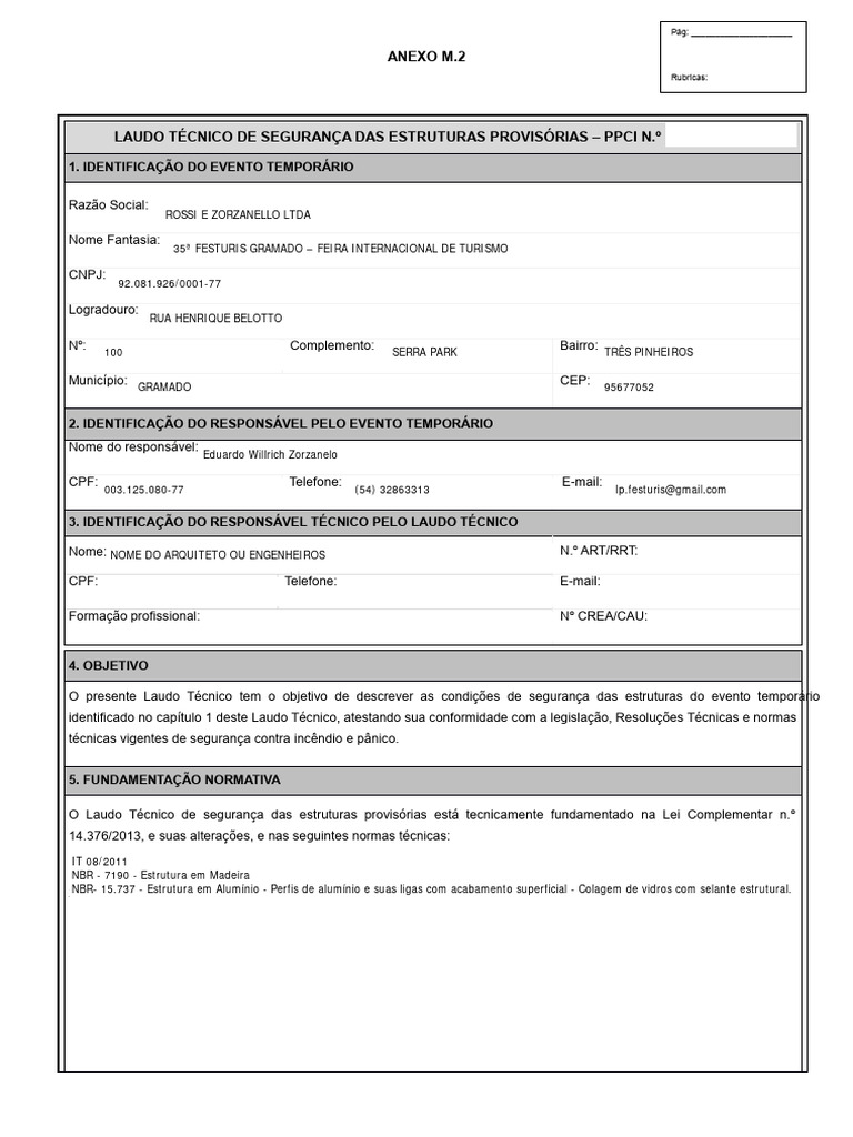 Anexo M 2 - Laudo de Segurança Das Estruturas - (18981) | PDF