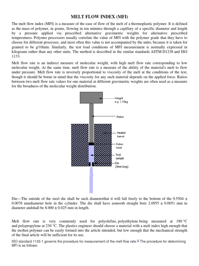 Melt Flow Index (Mfi) | PDF | Capacitor | Electromagnetism