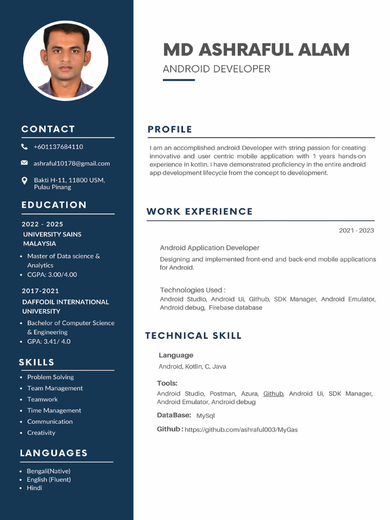 Blue Simple Professional CV Resume | PDF