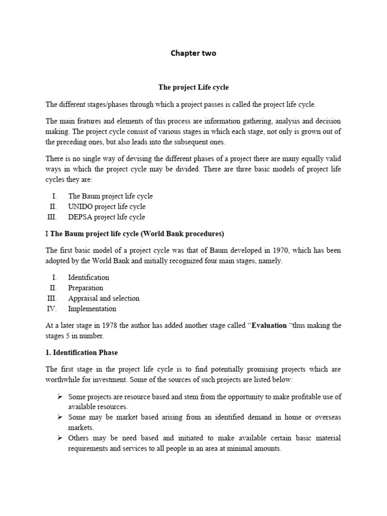 Chapter Two Project Cycle | Download Free PDF | Feasibility Study | Real Estate Appraisal