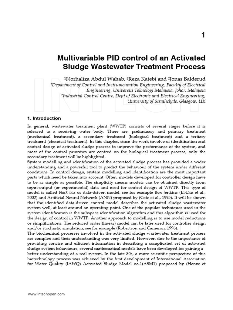 Multivariable PID Control of An Activated Sludge Wastewater Treatment ...