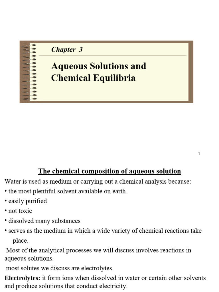 Chapter 3 Aqueous Solutions and Chemical Equilibria | PDF | Acid | Hydroxide