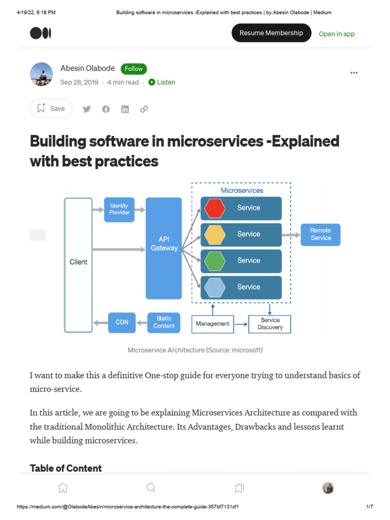 Building Software In Microservices Explained With Best Practices By Abesin Olabode Medium