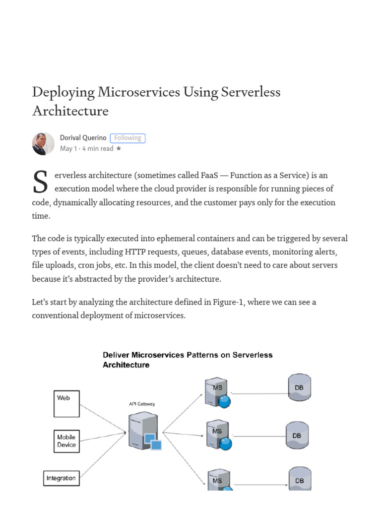Deploying Microservices Using Serverless Architecture | PDF | Cloud ... Deploying Microservices Using Serverless Architecture | PDF | Cloud ...