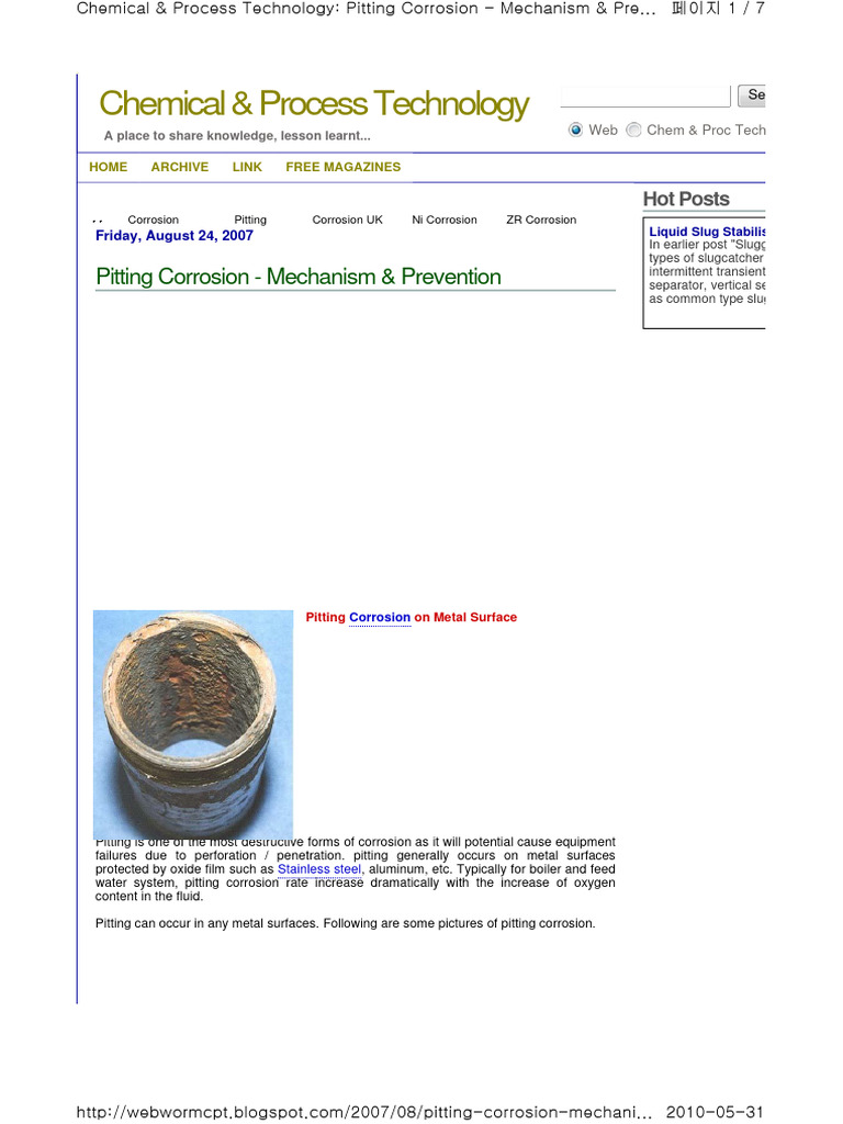 Pitting Corrosion Mechan | PDF | Corrosion | Materials Science