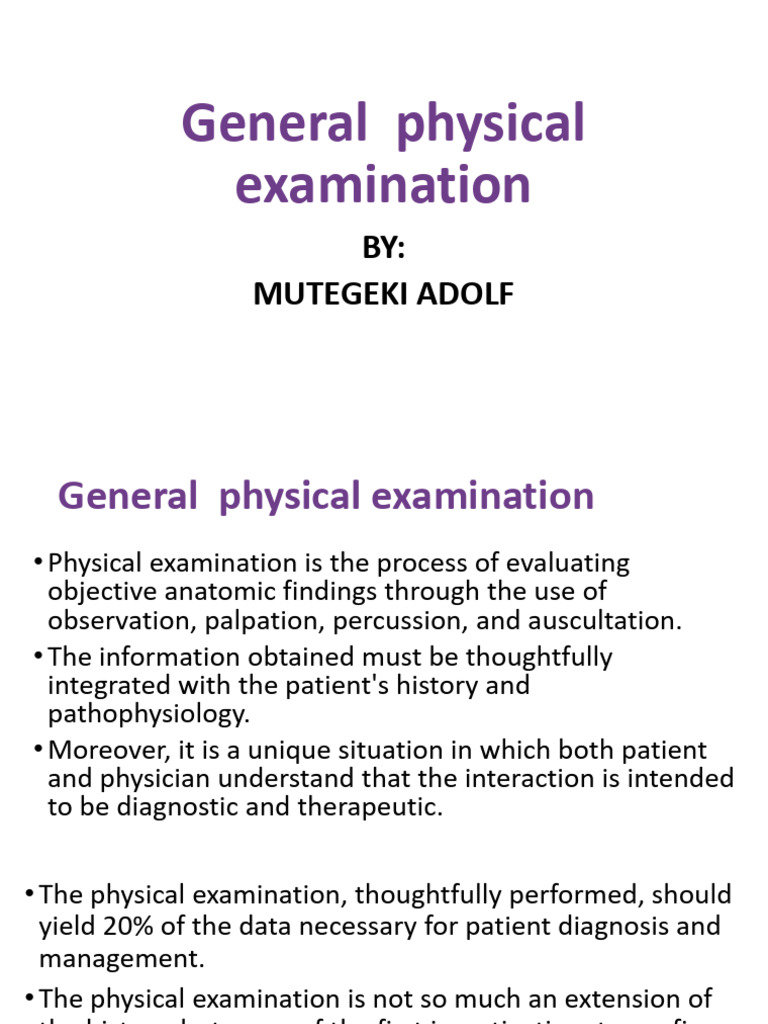 Physical Examination | PDF | Hand | Physical Examination