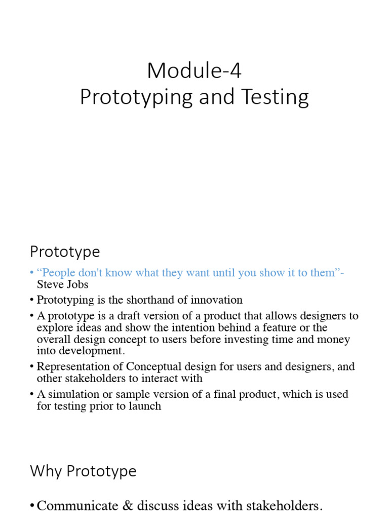 4-Prototyping and Testing | PDF | Prototype | Time Management