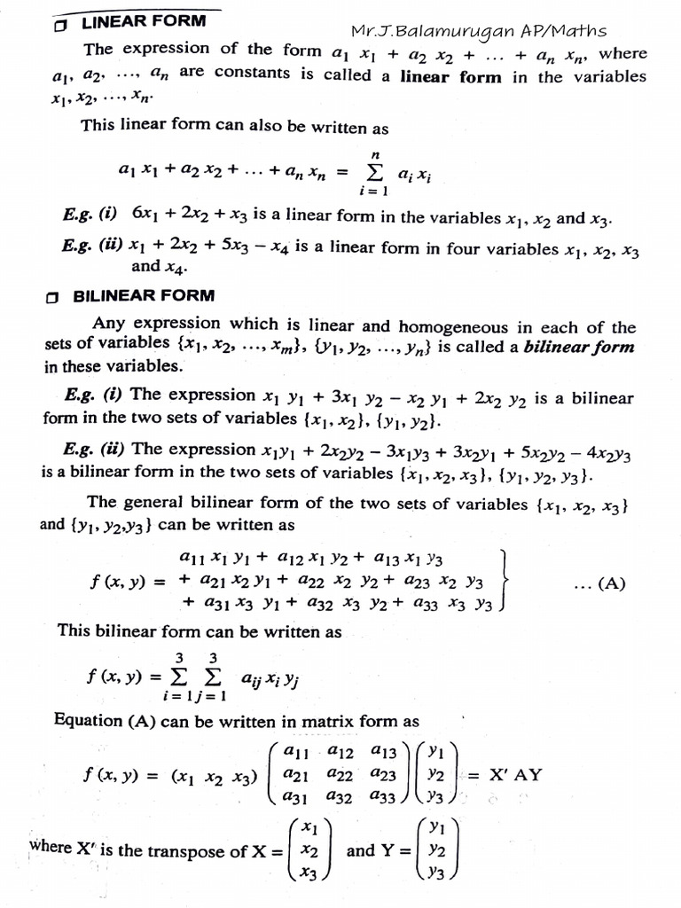 Unit-1 Canonical Form | PDF | Functional Analysis | Functions And Mappings
