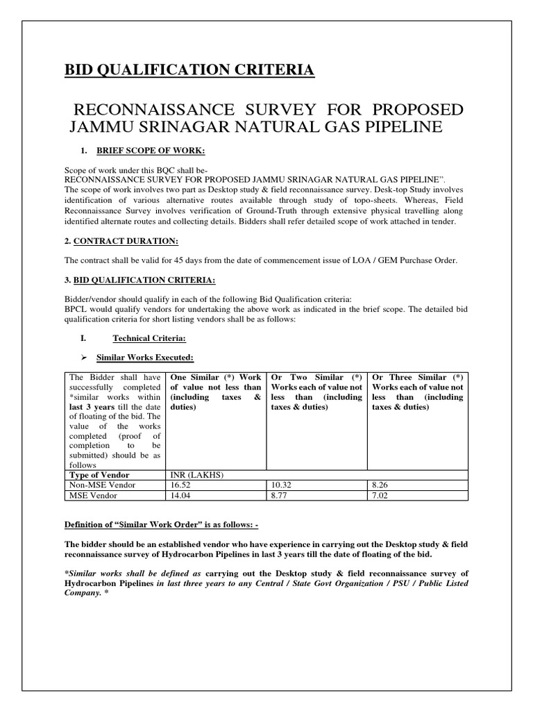 Reconnaissance Survey For Proposed Jammu Srinagar Natural Gas Pipeline ...