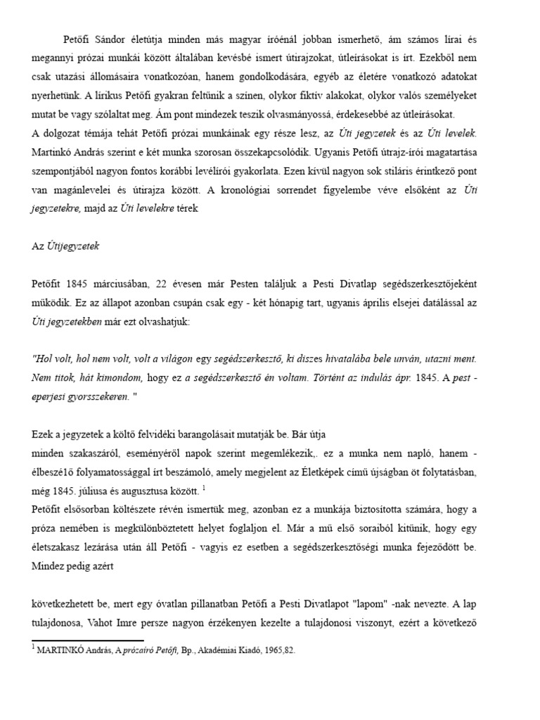 Petőfi Úti Jegyzetek | PDF