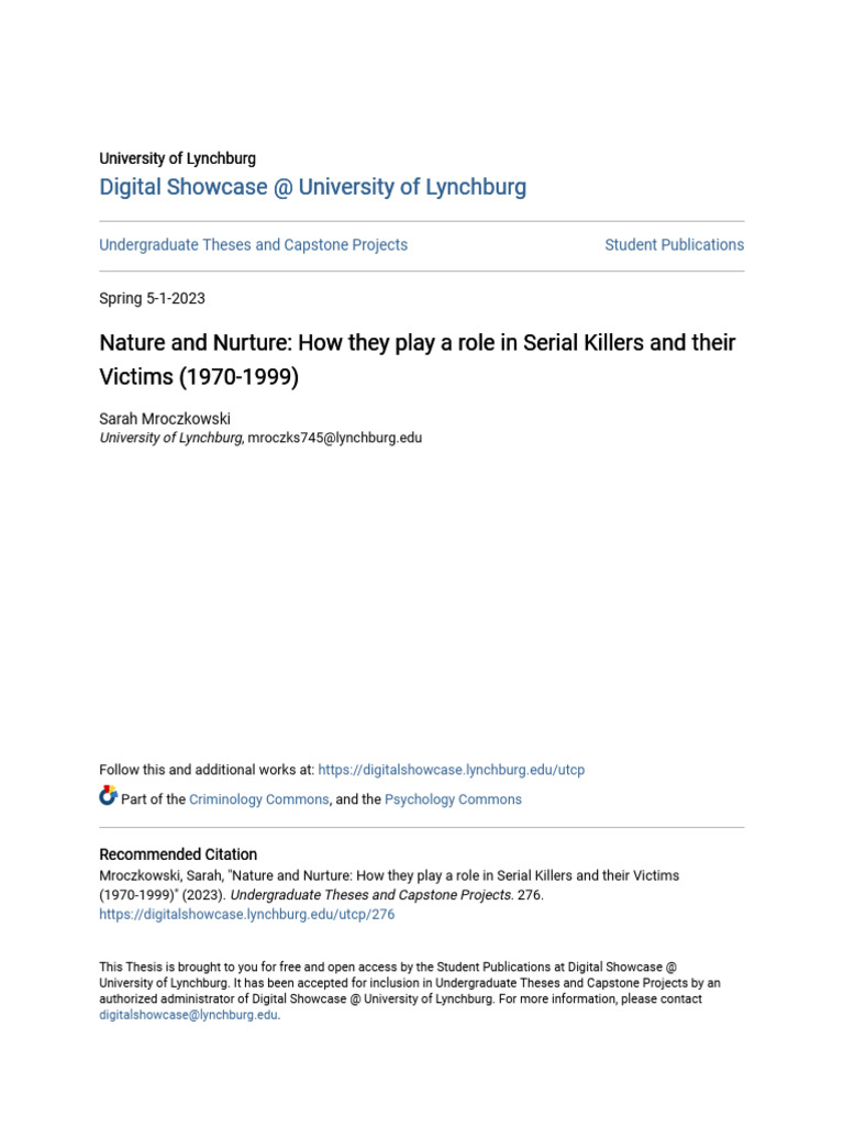 Nature vs. Nurture in Serial Killers | PDF | Serial Killer | Violence