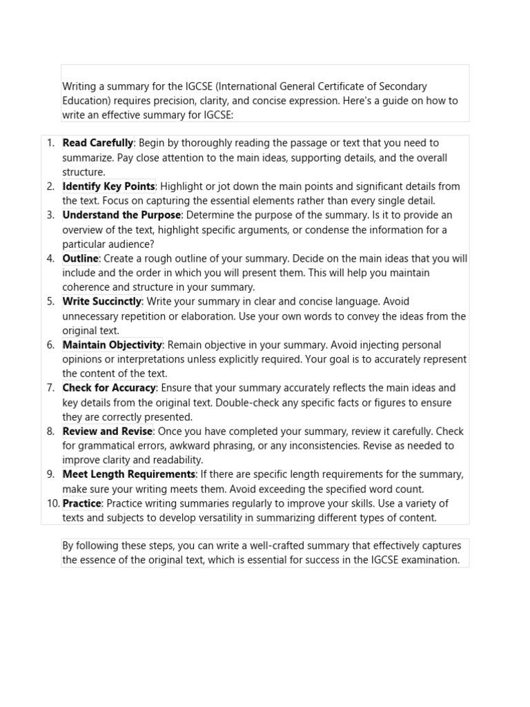IGCSE Summary Writing Guide | PDF | Recycling | Waste