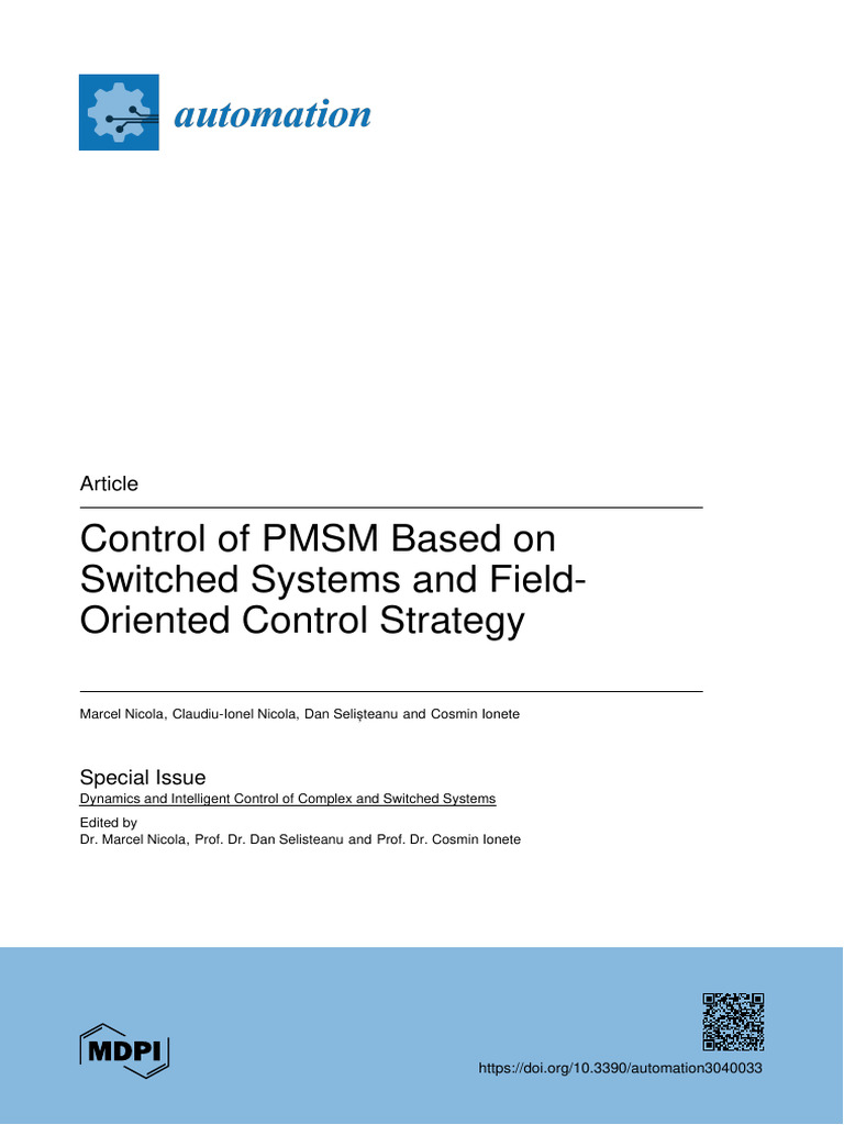 Automation 03 00033 With Cover | PDF | Matrix (Mathematics) | Robust ...