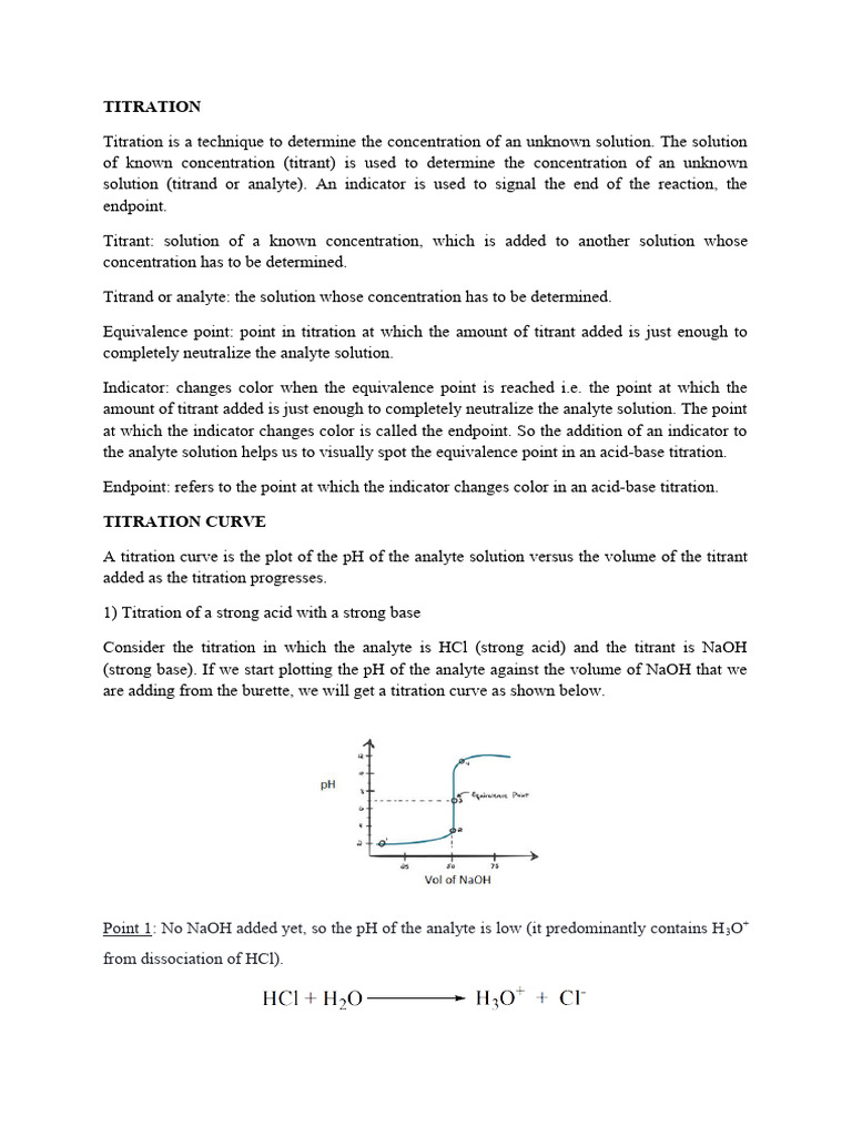 TITRATION | PDF | Titration | Chemistry