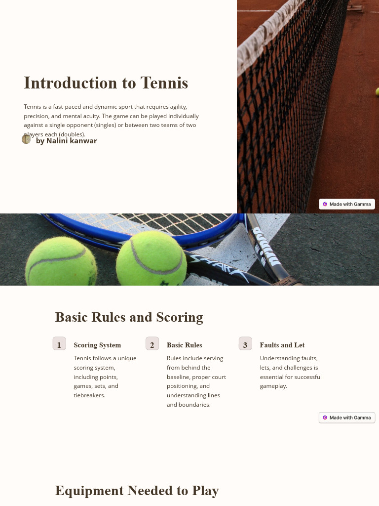 Introduction To Tennis | PDF