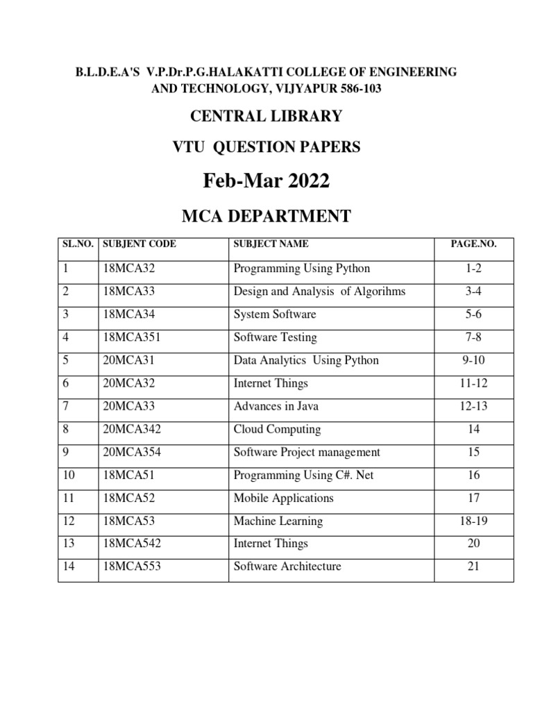 MCA QP Feb Mar 2022 | PDF | Technology & Engineering