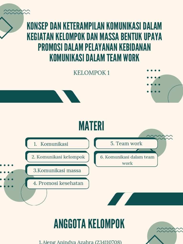 Komunikasi Efektif dalam Kebidanan dan Tim | PDF