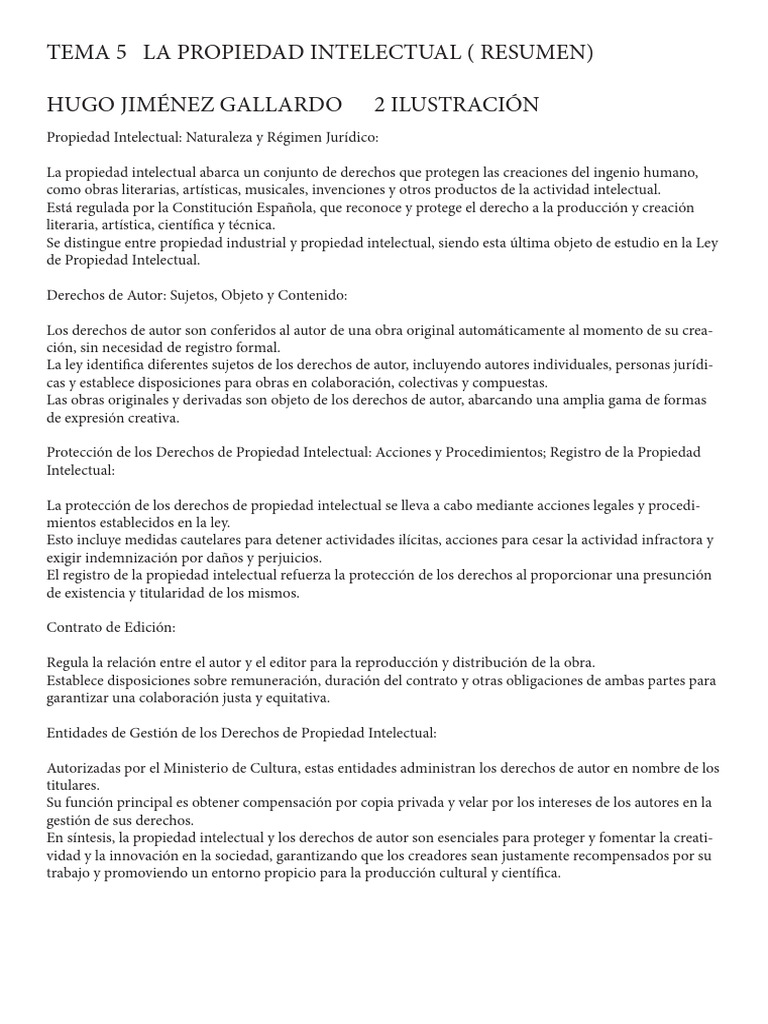 Tema 5 Resumen | PDF | Propiedad intelectual | Derechos